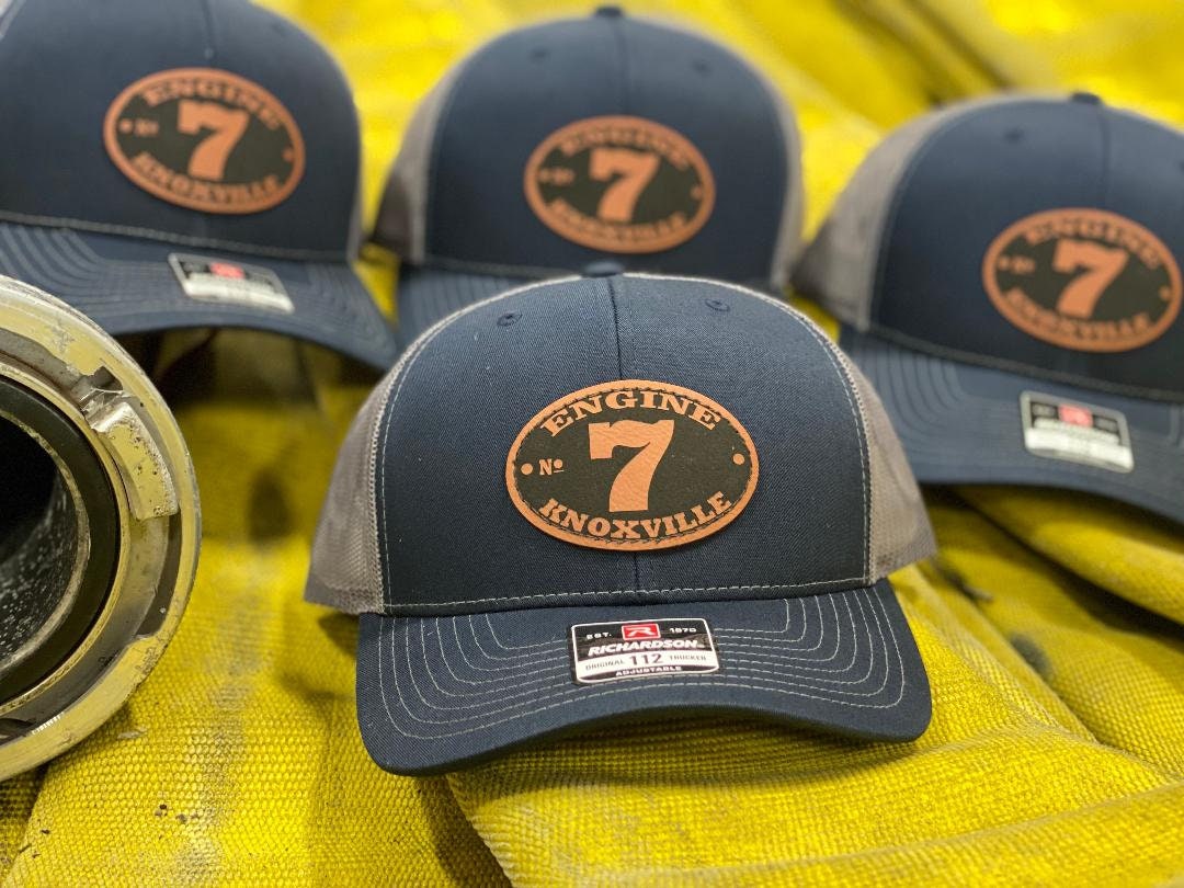 Custom Leather Patch Fire Department Hat. Firefighter Gift, Custom ...