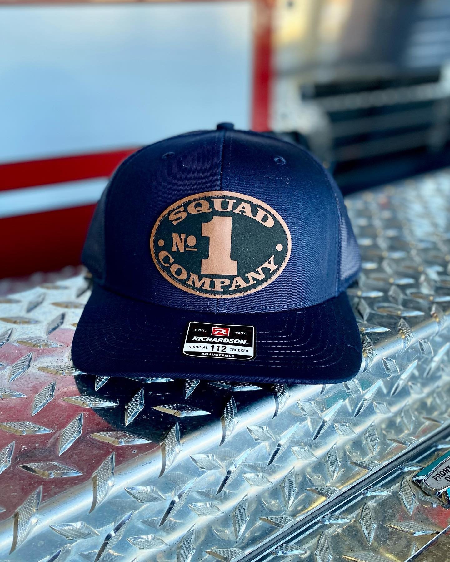 Custom Leather Patch Fire Department Hat. Firefighter Gift, Custom ...