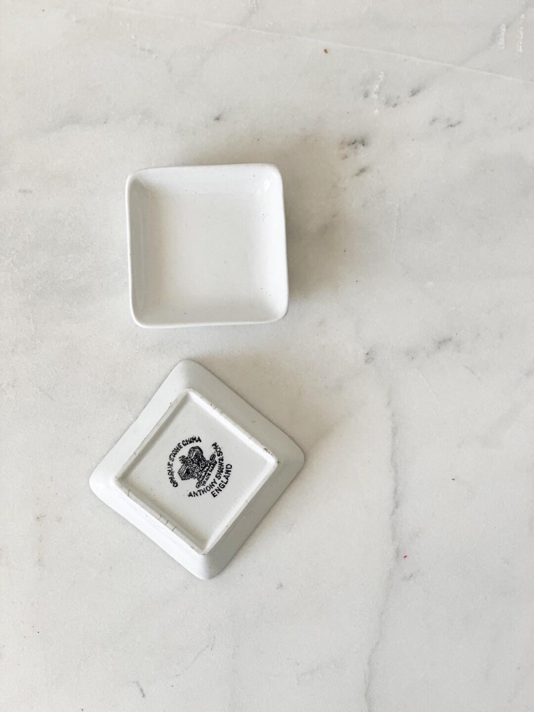 Pair of White Square Butter Pats - Etsy