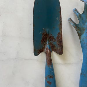 Vintage Blue Chippy Garden Tools - Etsy