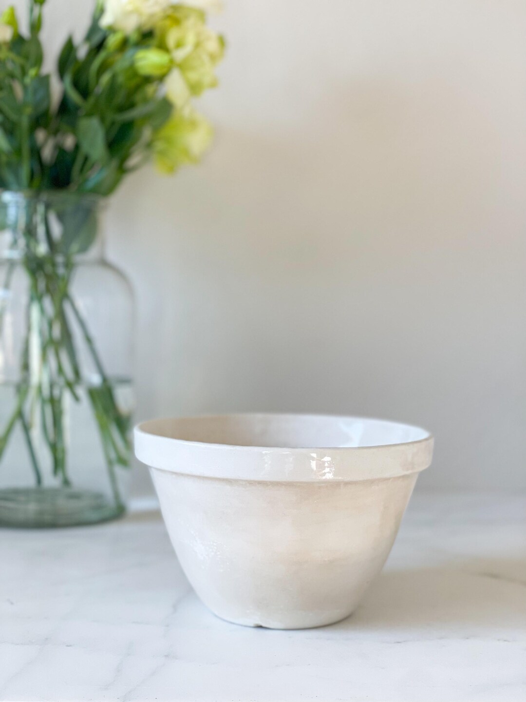 Vintage Stained English Pudding Bowl - Etsy
