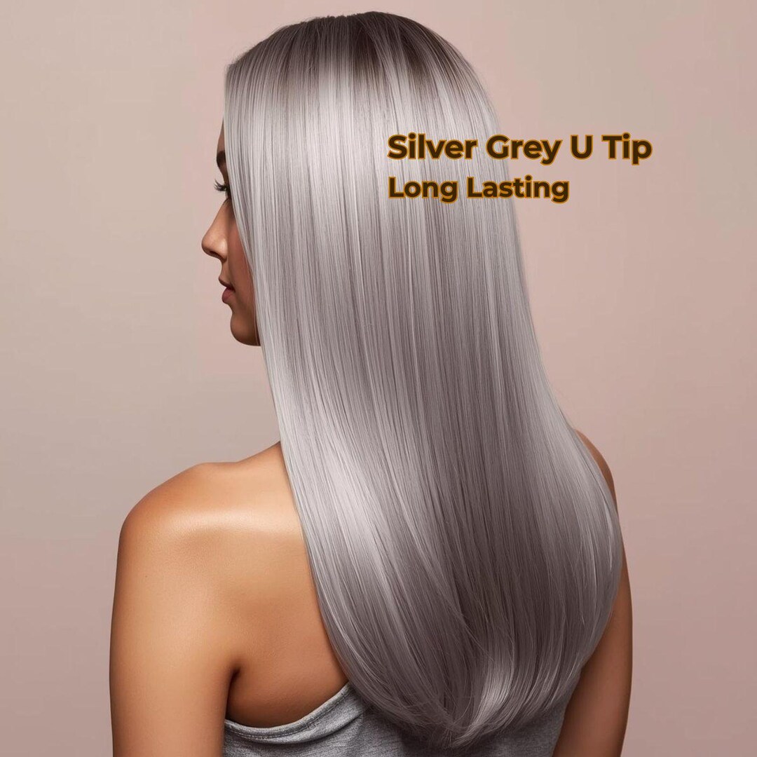 Silver Grey Remy Human Hair Extensions – U-tip, Keratin Bonded - Etsy