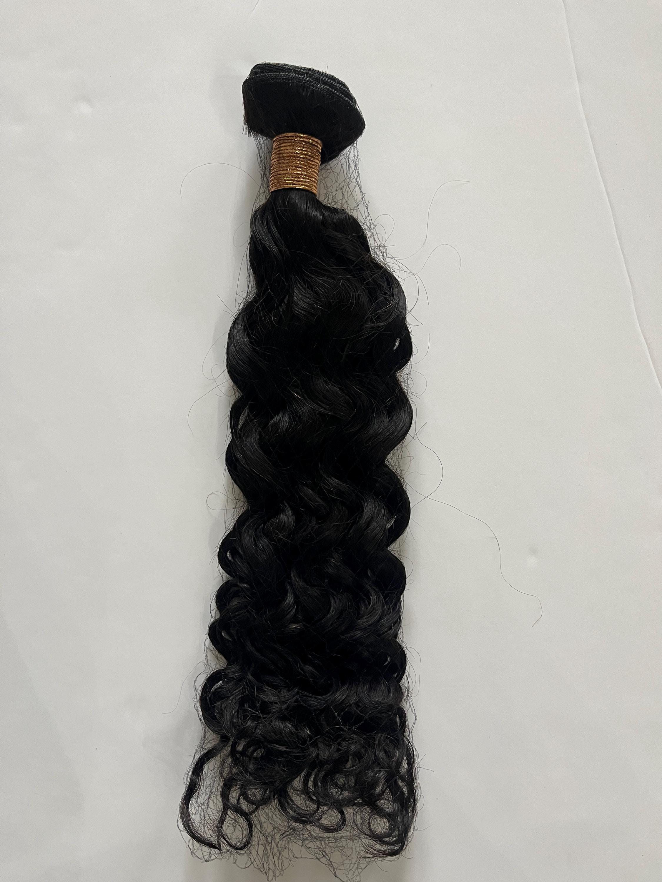 Natural Black 1B Natural Curly Weft Hair | 100% Remy Human Hair | 100g ...