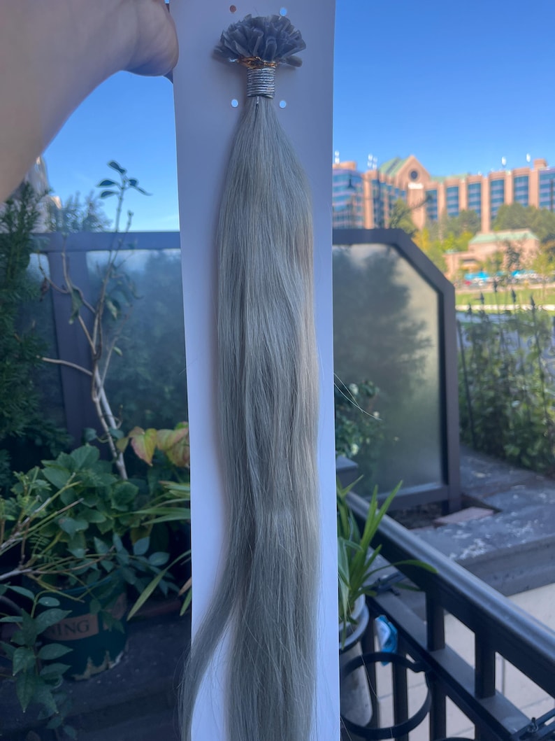 Silver Grey Remy Human Hair Extensions – U-tip, Keratin Bonded - Etsy