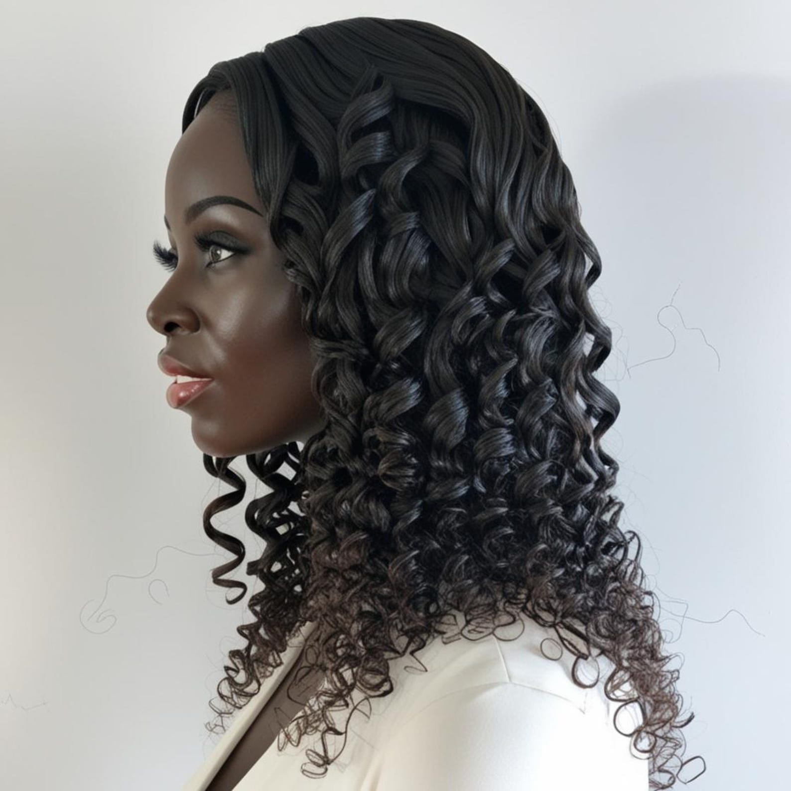 Natural Black 1B Natural Curly Weft Hair | 100% Remy Human Hair | 100g ...