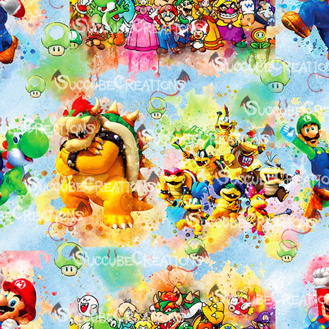 Mario and Friends Watercolor - Etsy