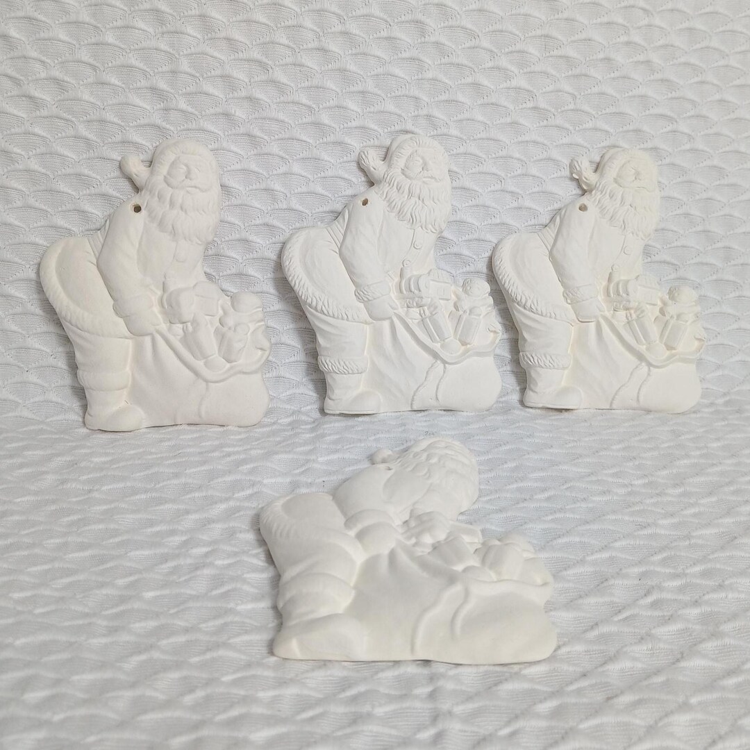 Ceramic Santa With Presents Unpainted Ceramic Ornaments | Ready to ...