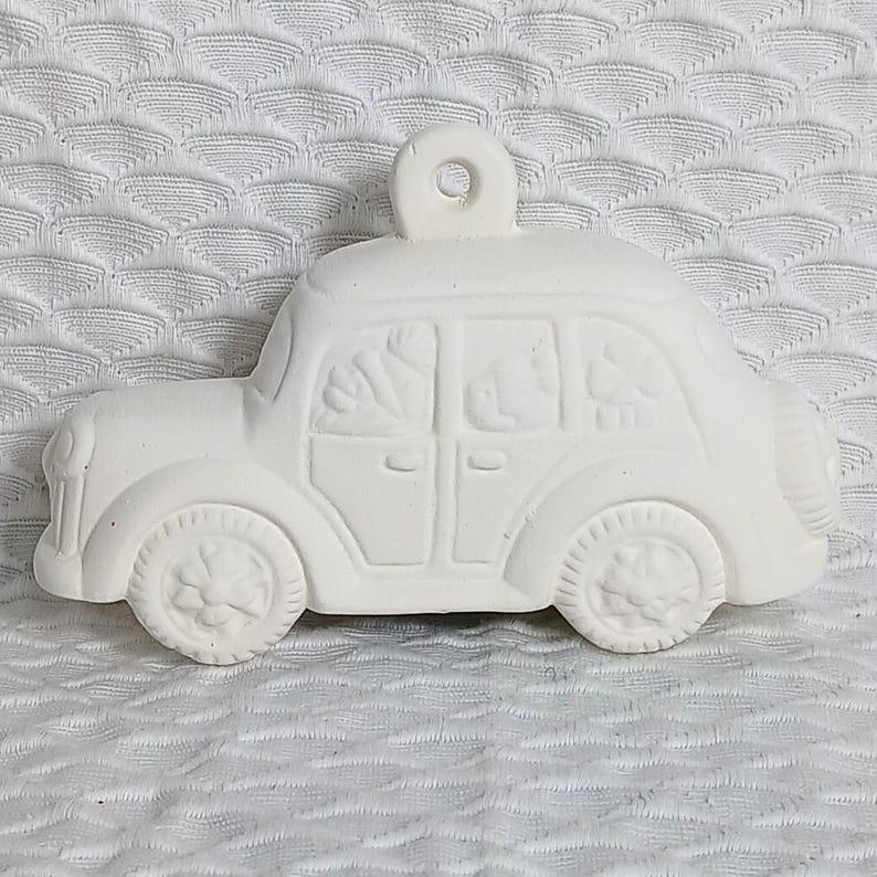Vintage 1990s Family Trip in Car Road Trip Ornament | Unpainted Ceramic ...