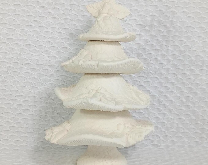 Vintage 1990s Stacking Christmas Tree | Unpainted Ceramic Bisque ...