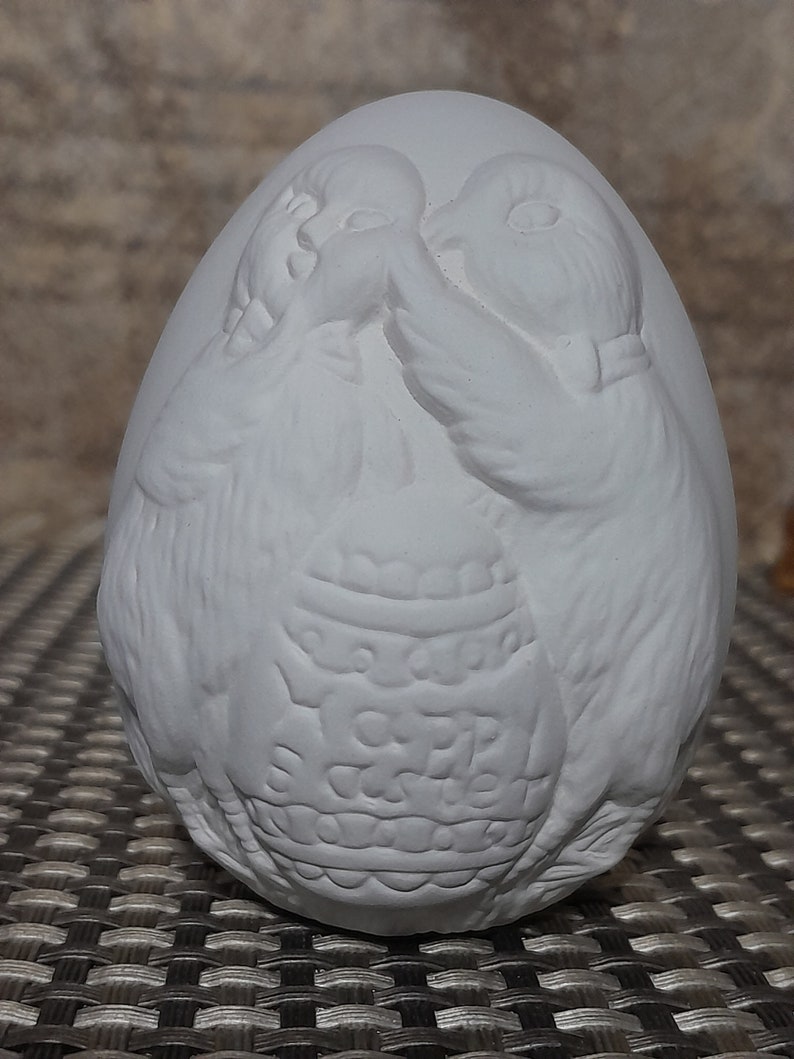Vintage Ceramic Easter Egg With Chicks | Cute Living Decor | Ready to ...