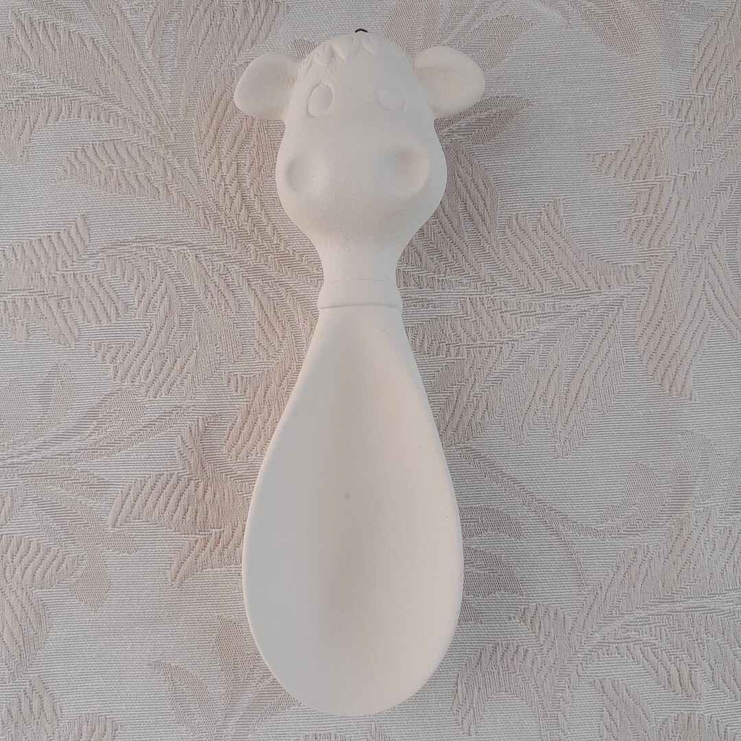 Ceramic Cow Spoon | Unpainted Cute Kitchen Decor | DIY Unpainted ...