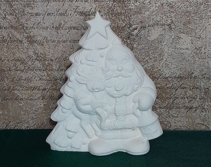 Santa With Rudolph Ceramic Figurine | Christmas Room Decor | Festival ...