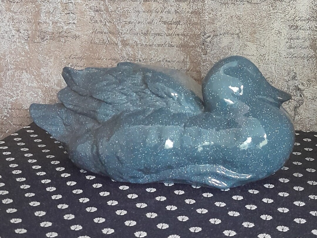 Vintage Ceramic Blue Grey Mallard Duck Figurine | Table Decor | Retro ...