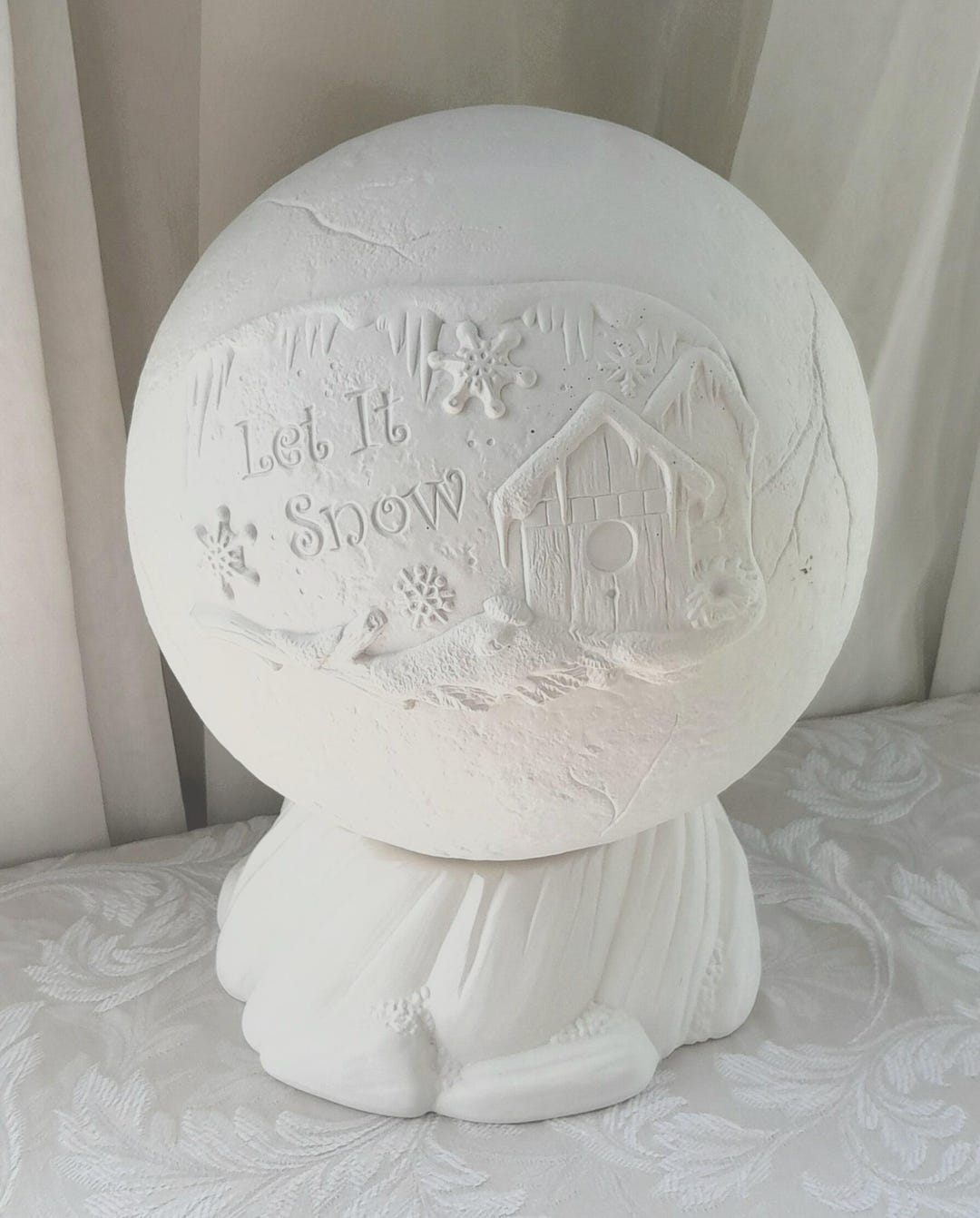 Ceramic let Its Snow Globe With a Stand, Winter Themed DIY Decor ...