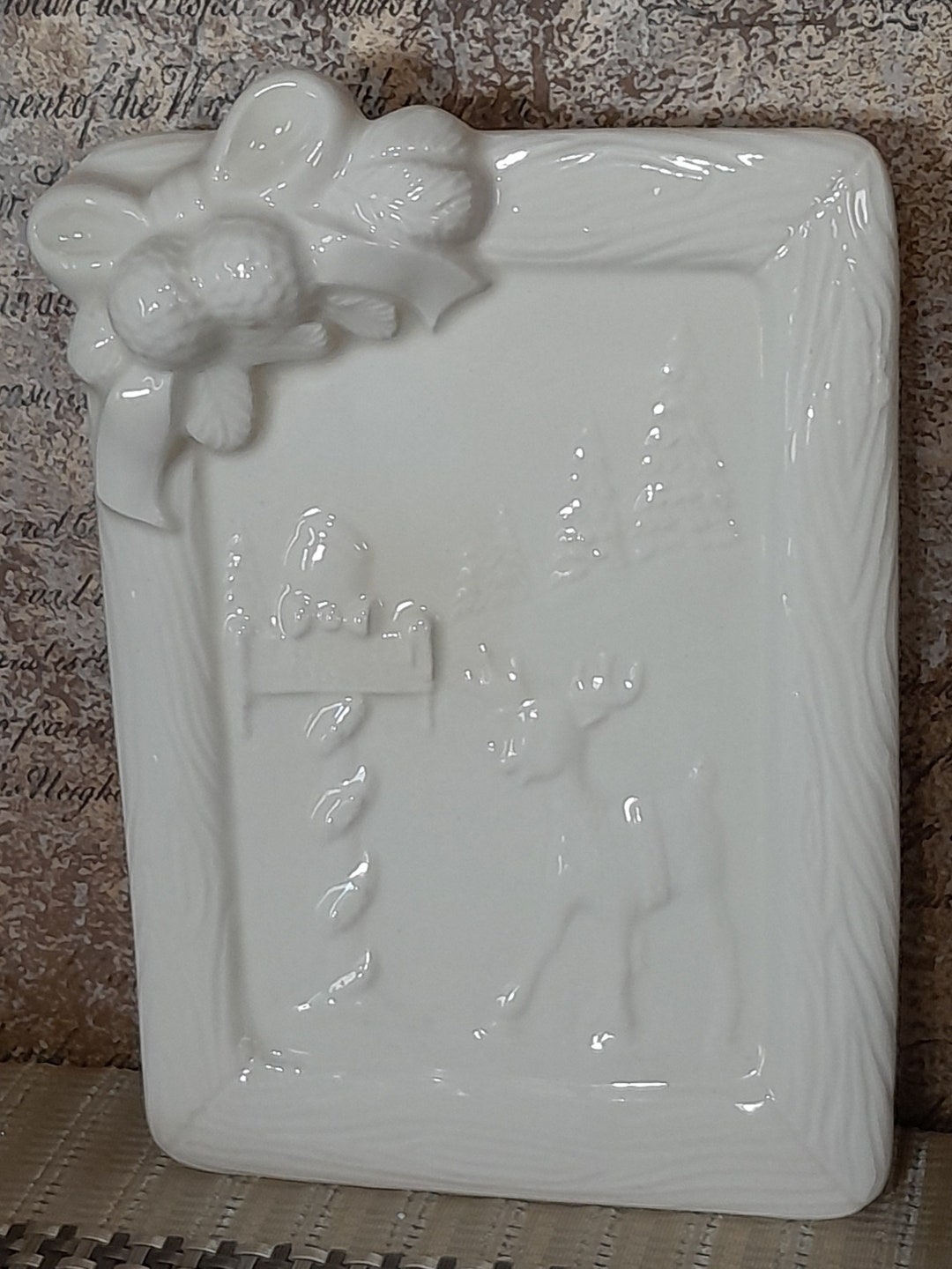 Rudolf Ceramic Wall Hanging | Ceramic Bisque Christmas Decor | Holiday ...