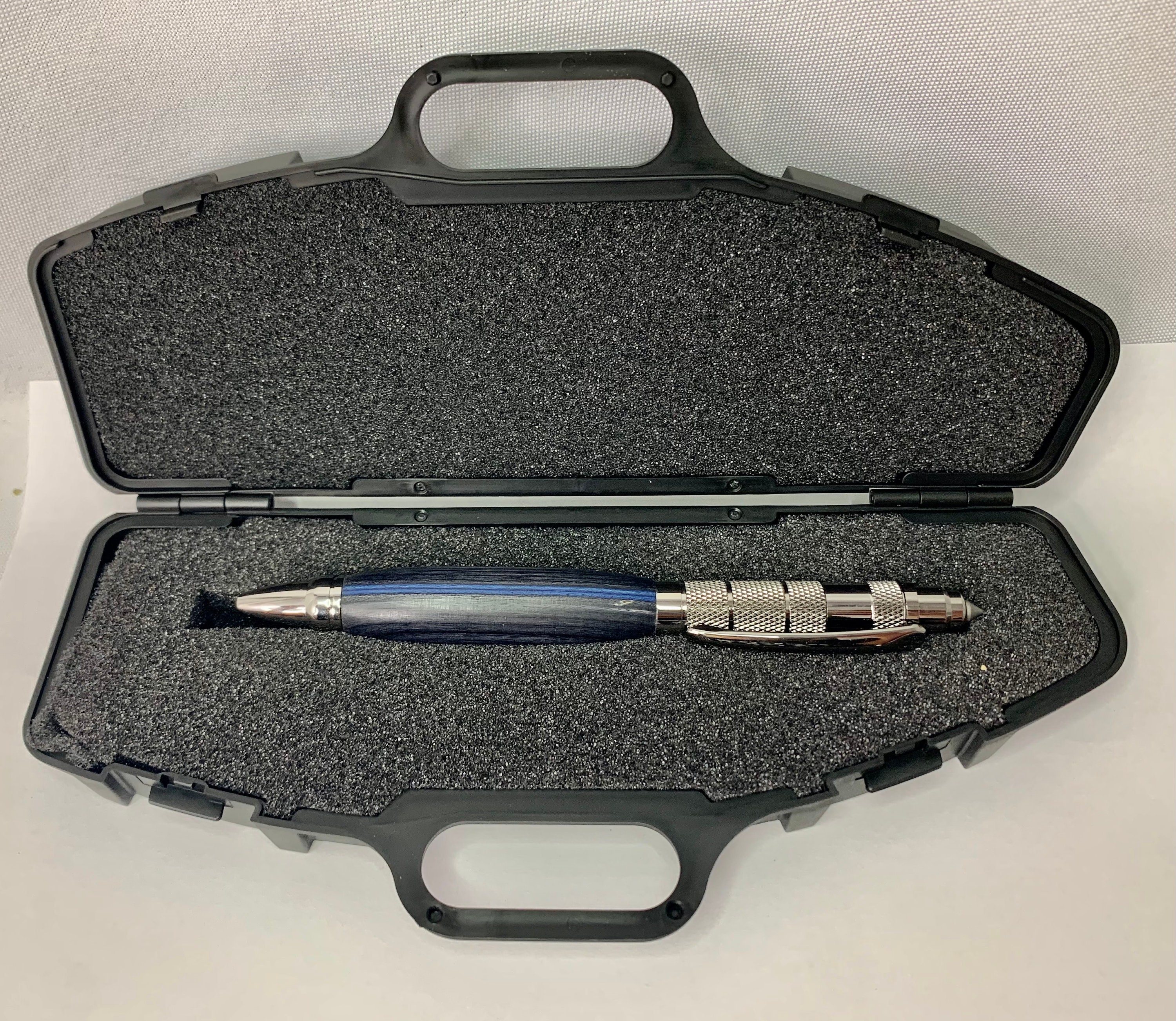Tactical Thin Blue Line Gift Set PEN W/ Matching MINI BULLET Keychain ...
