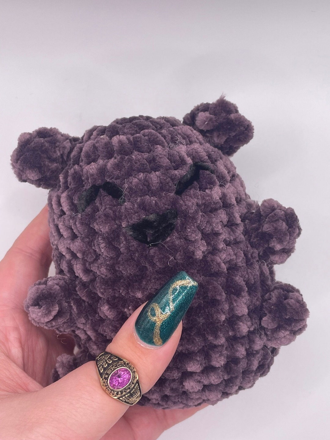Crochet Velvet Bear Plush - Etsy