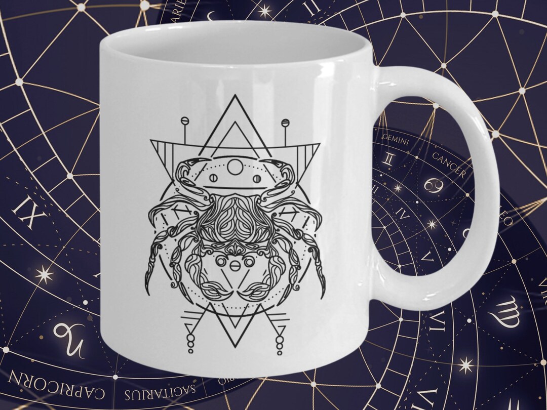 Cancer Zodiac Sign Mug, Cancer Coffee Cup, Zodiac Astrology Sign Cup ...