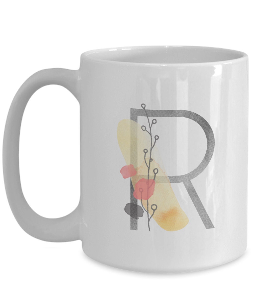 Monogram R, Letter R Coffee Cup, Monogram R Gift, R Names - Etsy