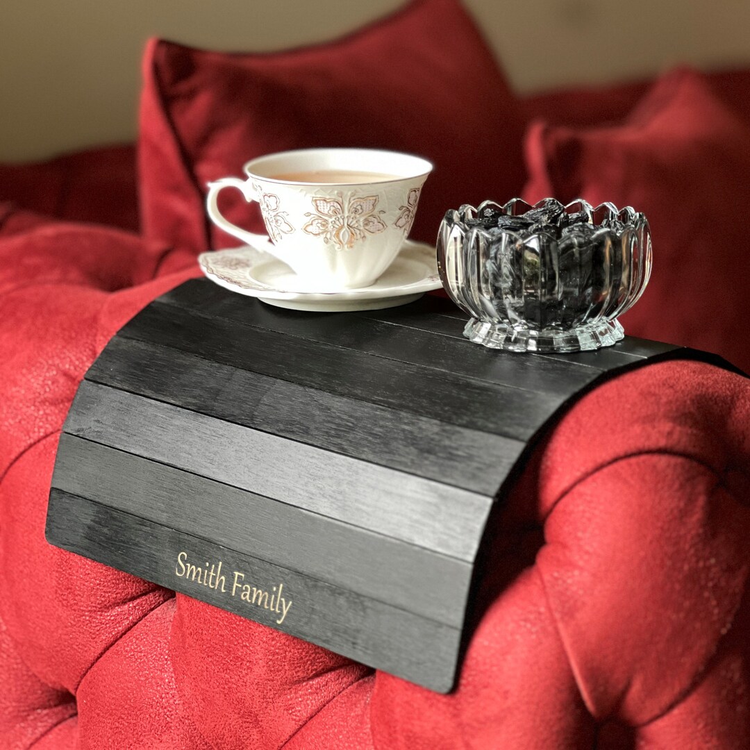 Natural Black Sofa Arm Tray Sofa Arm Table Birch Wood Wooden Tray Sofa ...