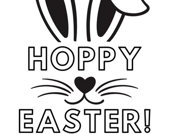 Hoppy Easter Coloring Page - Etsy