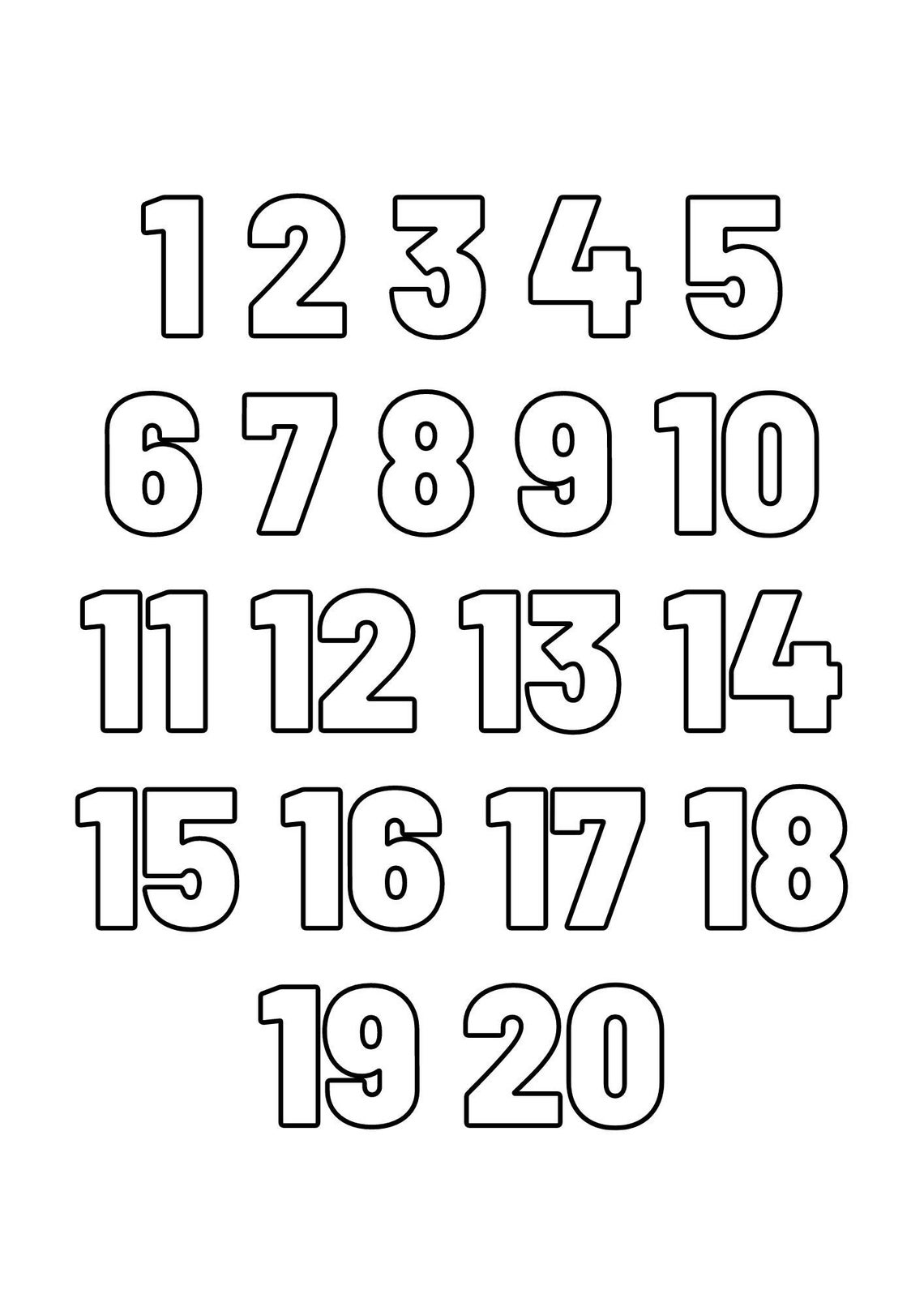 Number's Coloring Page - Etsy