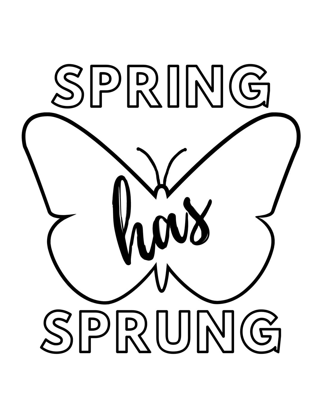 Spring Coloring Page - Etsy