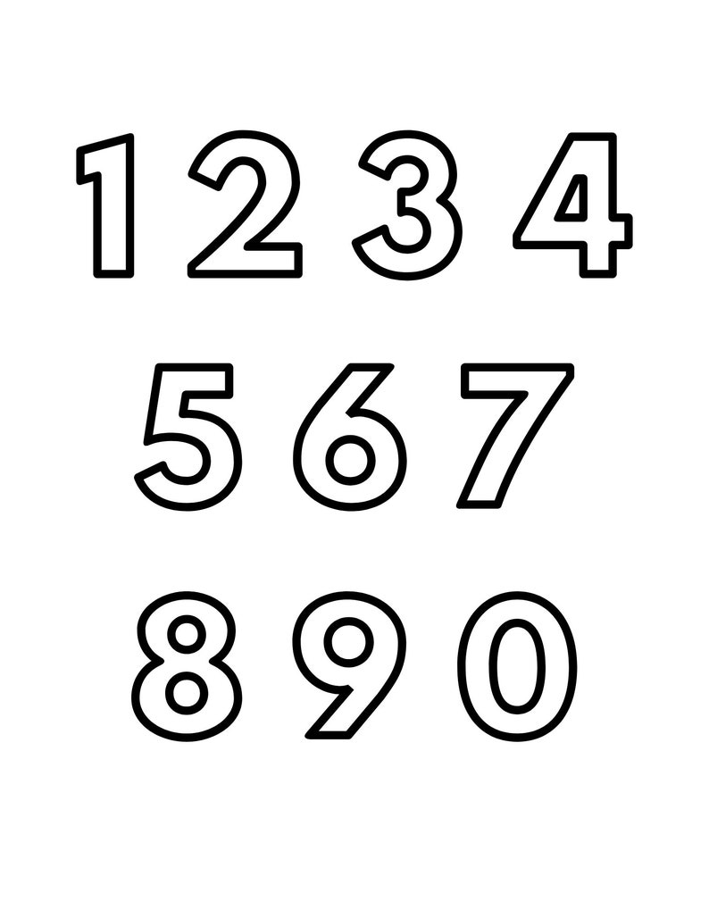 0-9 Numbers Coloring Page - Etsy UK
