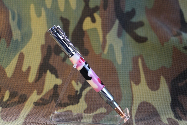 Pink Camouflage Acrylic 30 Caliber Bolt Action Gun Metal Pen - Etsy