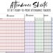 Set of 5 Attendance Sheets | Dance Teacher Attendance Trackers ...