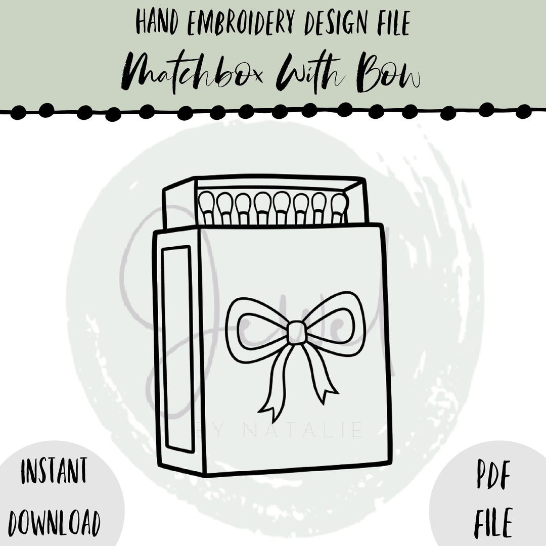 Matchbox With Bow Hand Embroidery Pattern (PDF) - Etsy