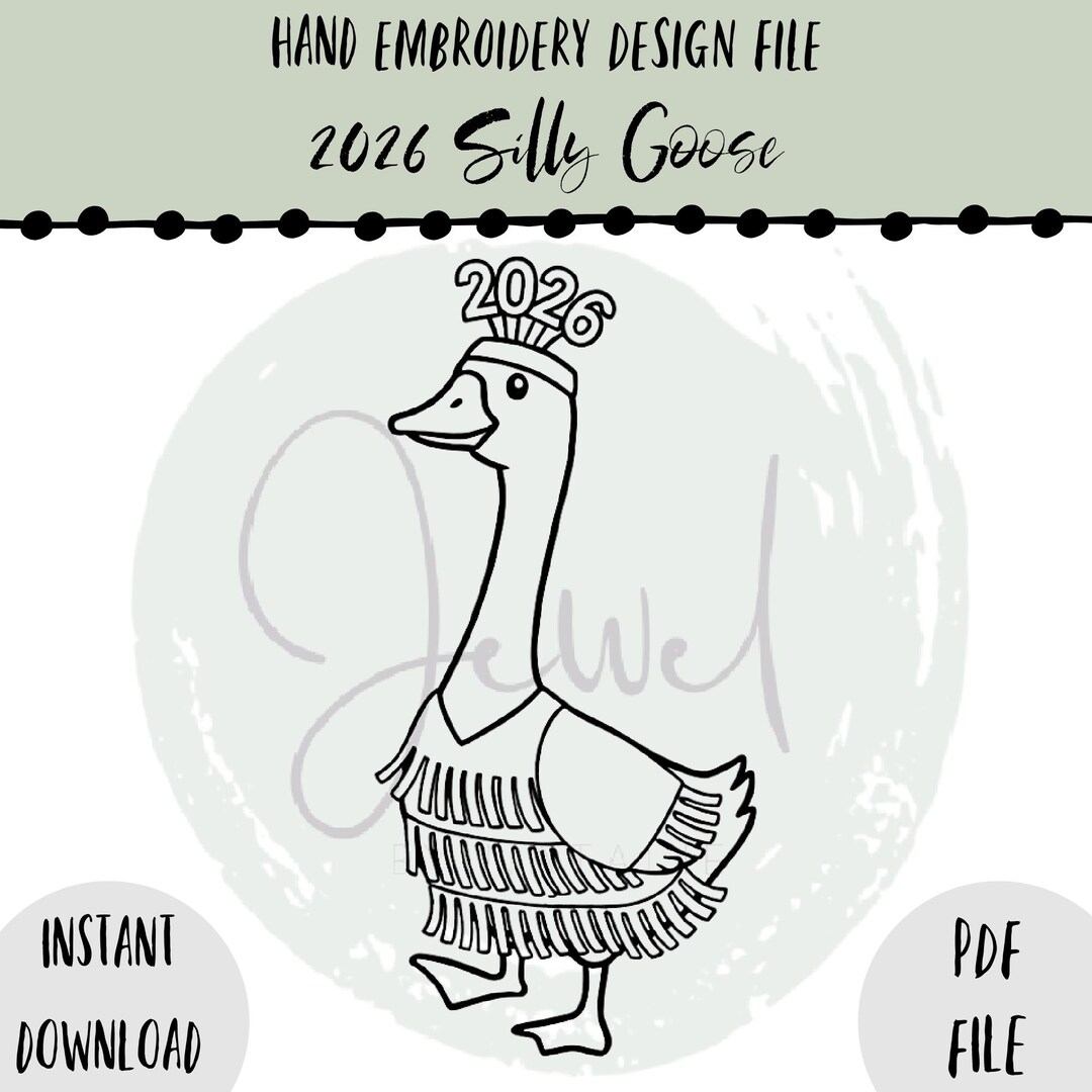 Silly Goose Hand Embroidery Pattern | 2026 Winter Design (PDF) - Etsy
