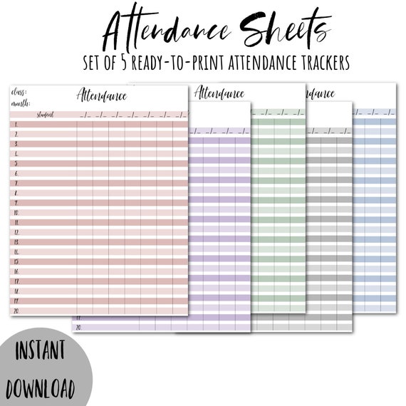 Printable Attendance Charts For Teachers Printable Chart