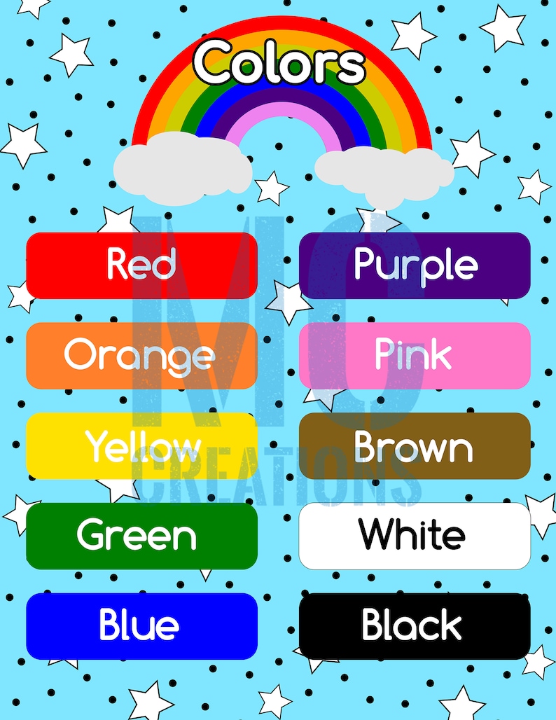 Colors - Educational Printable - Etsy