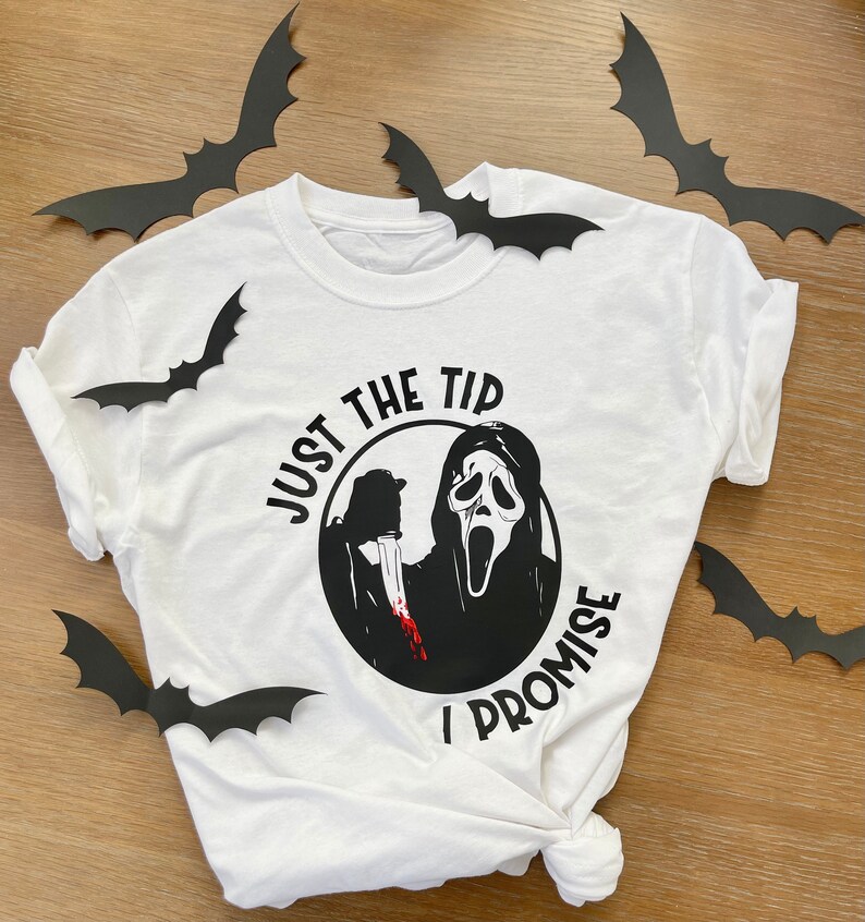 Just the Tip Scream, Ghostface, Halloween Tee, Funny Halloween - Etsy