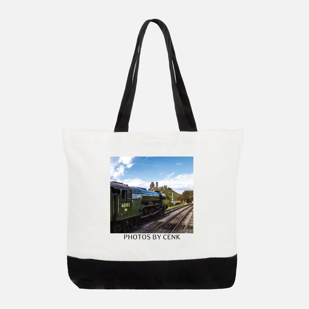 Flying Scotsman at Corfe Castle Deluxe Tote Bag (eco Friendly) - Etsy