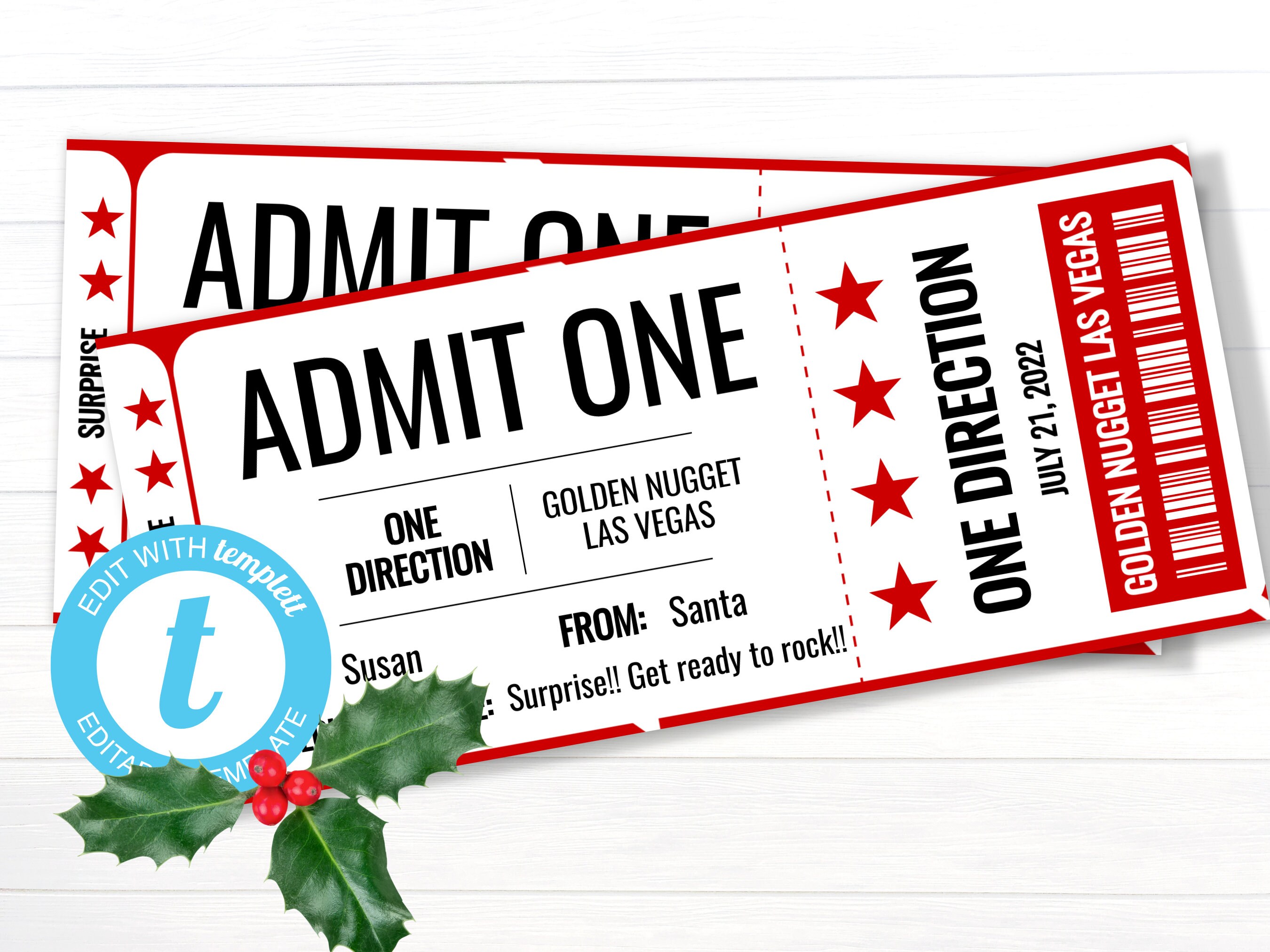 One Direction Concert Ticket Template