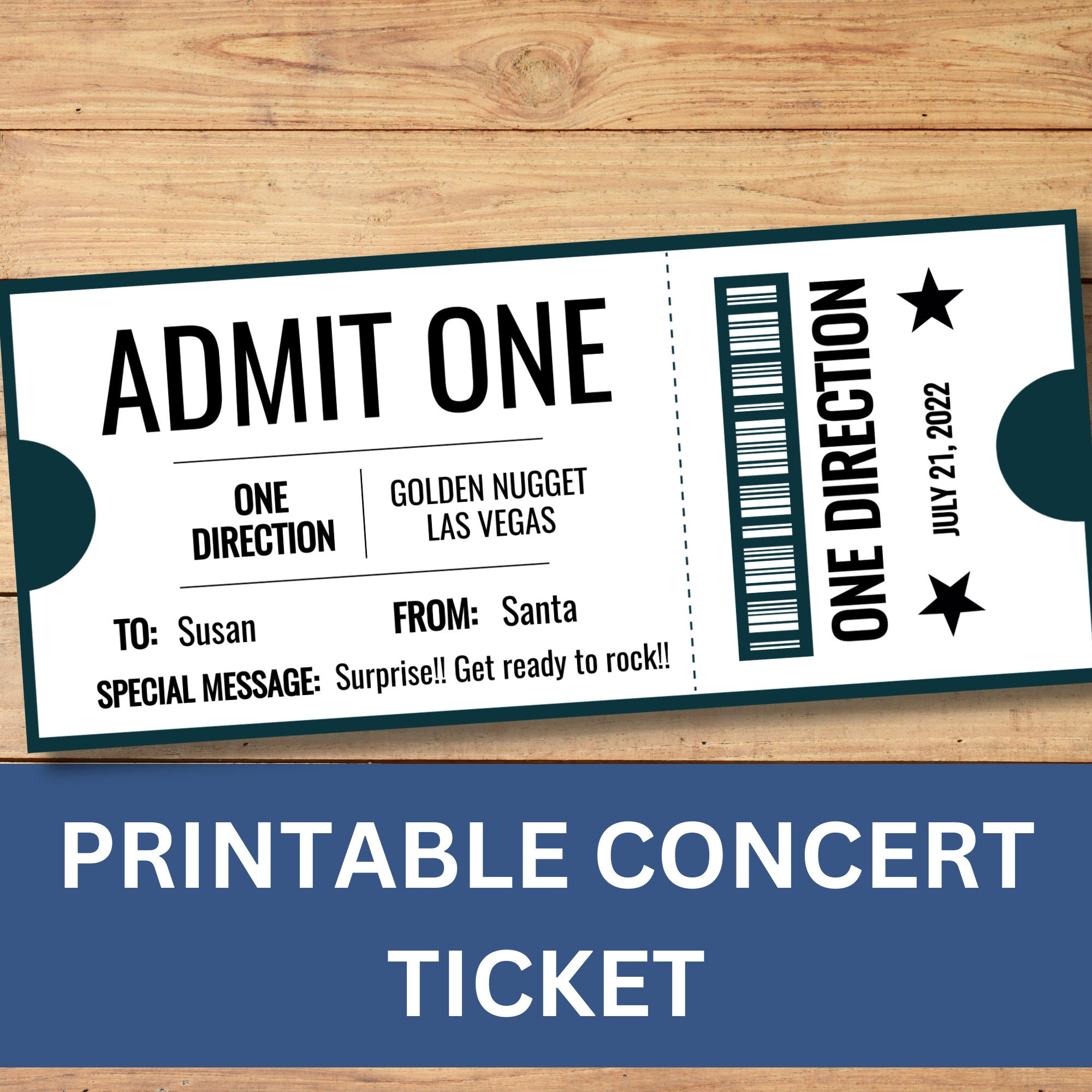 Concert Ticket Template, Surprise Show Announcement, Printable Custom ...