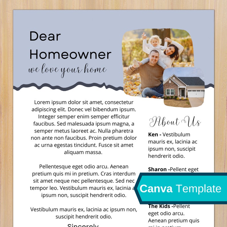Home Offer Letter Template, Letter to Seller, Home Buyer Letter ...