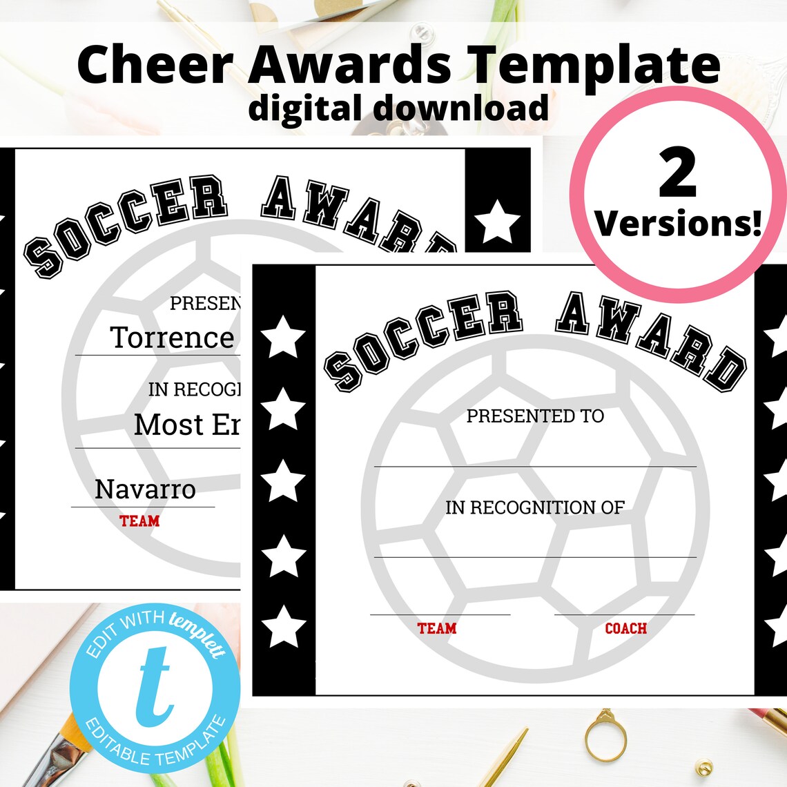 Customizable Soccer Award Certificate Printable 8.5x11 Sport - Etsy