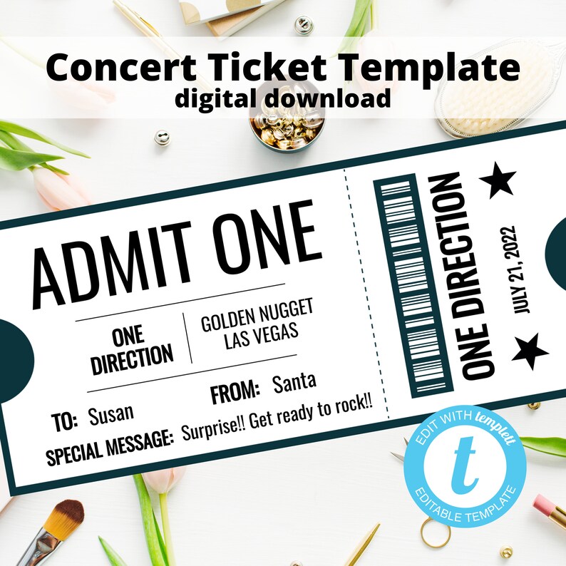Concert Ticket Template Surprise Show Announcement Printable - Etsy
