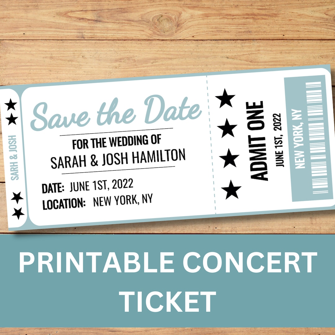 Save the Date Concert Ticket Template, Surprise Show Announcement ...