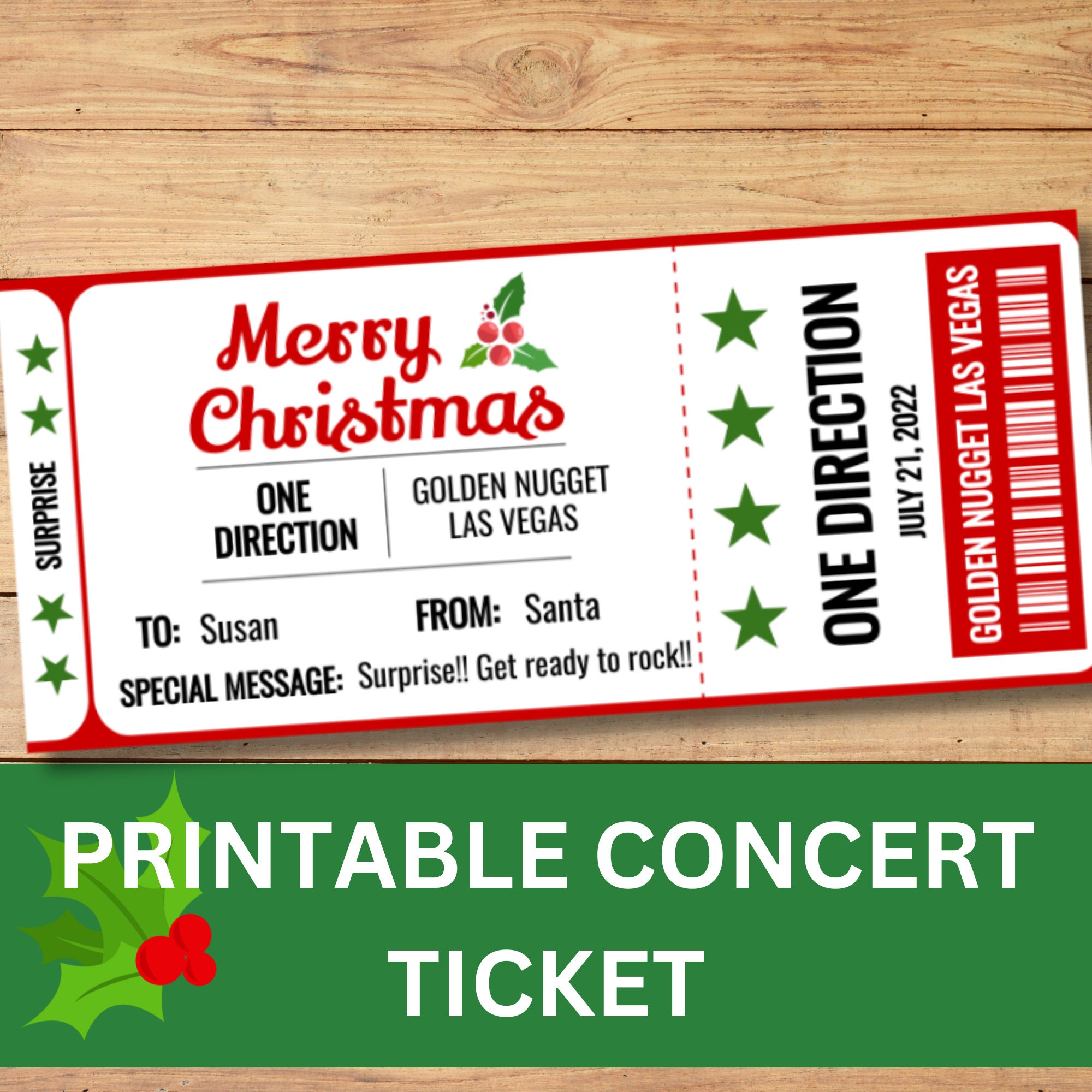 Christmas Concert Ticket Template, Surprise Show Announcement ...