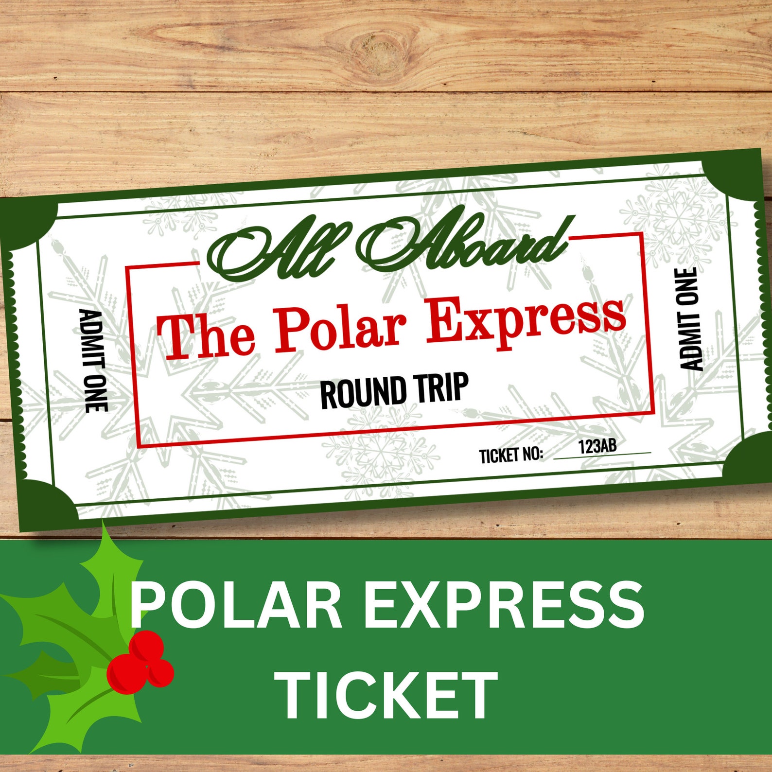 Polar Express Ticket Template, Printable Christmas Gift, Party Favor - Etsy