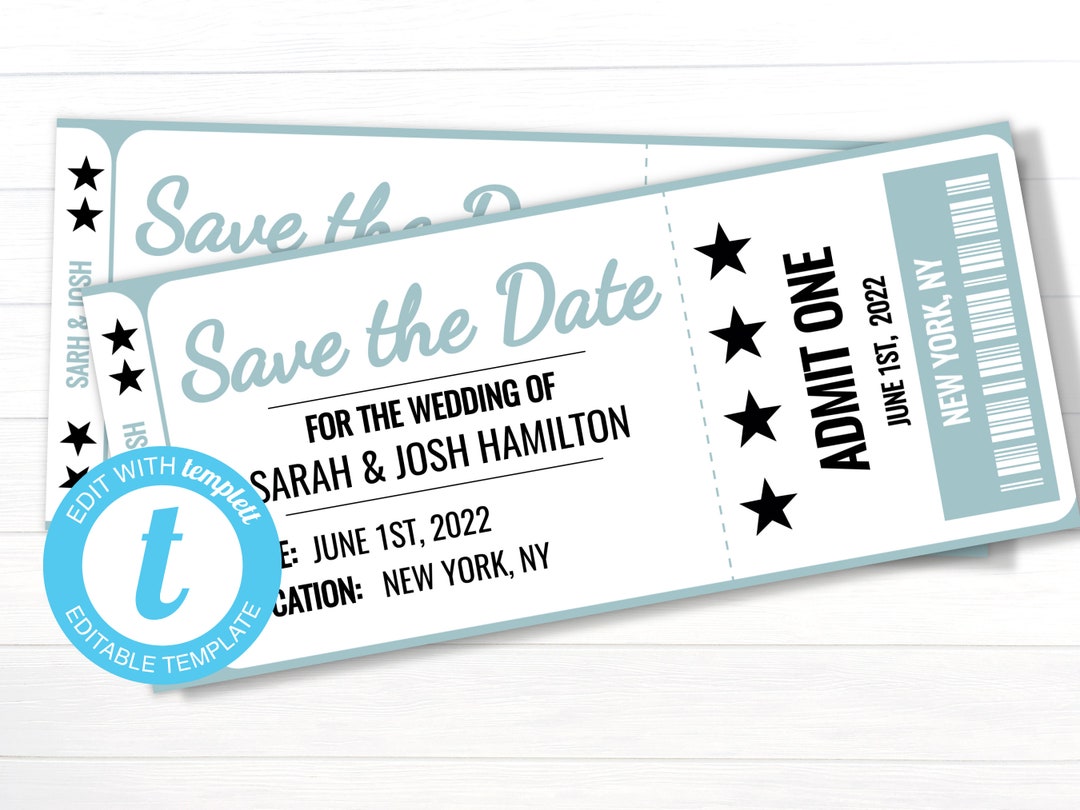 Save the Date Concert Ticket Template Surprise Show - Etsy