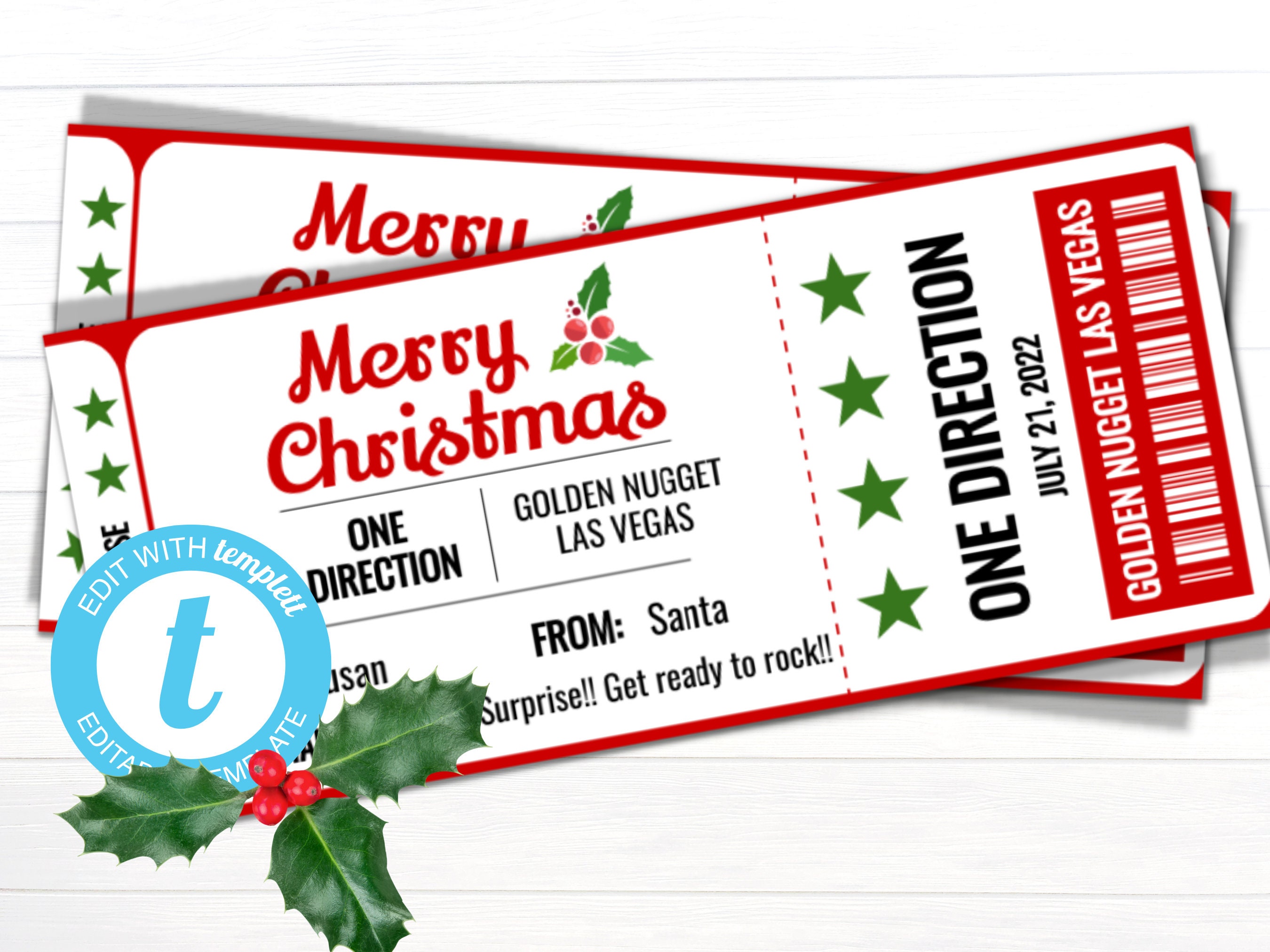 Christmas Concert Ticket Template, Surprise Show Announcement ...