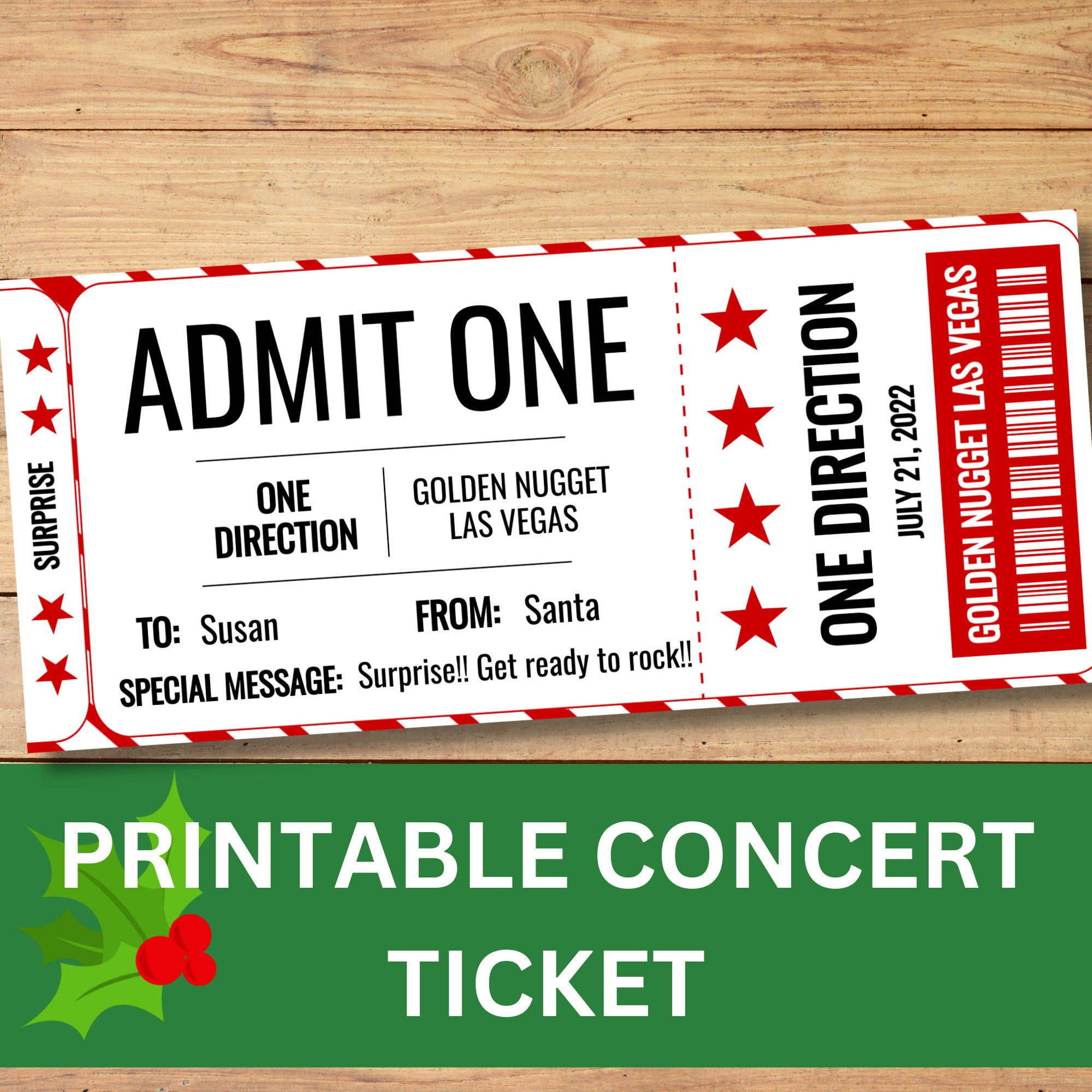 Concert Ticket Template, Surprise Show Announcement, Printable Custom ...