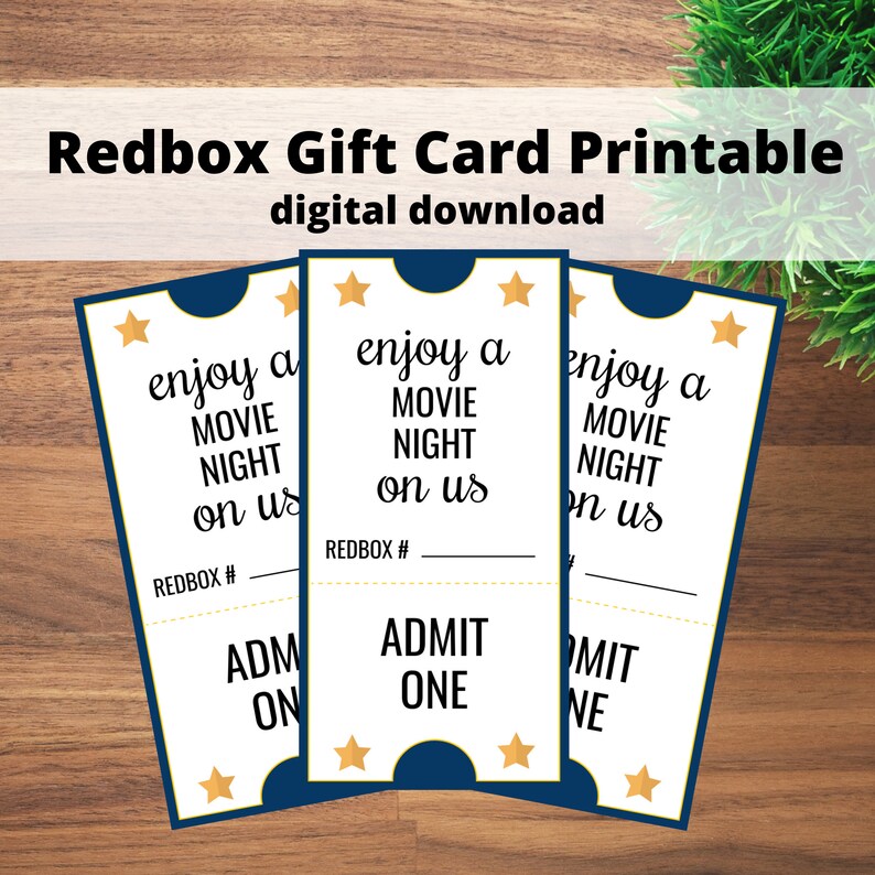 Printable Redbox Certificate, Redbox Gift Card, Teacher Appreciation, Christmas Gift - Etsy