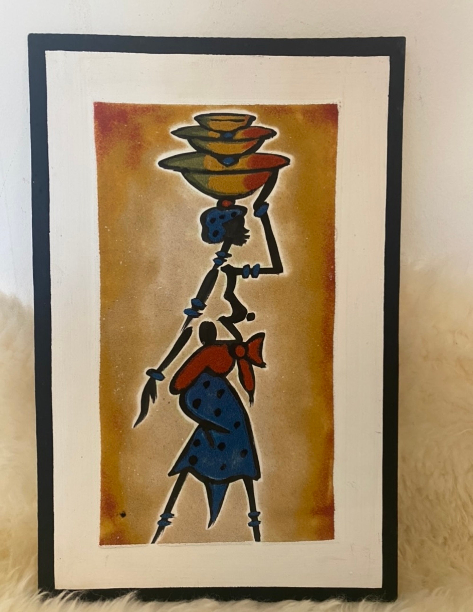 Handmade African Art/ African Deco/ African Wall Painting/ Sanded ...