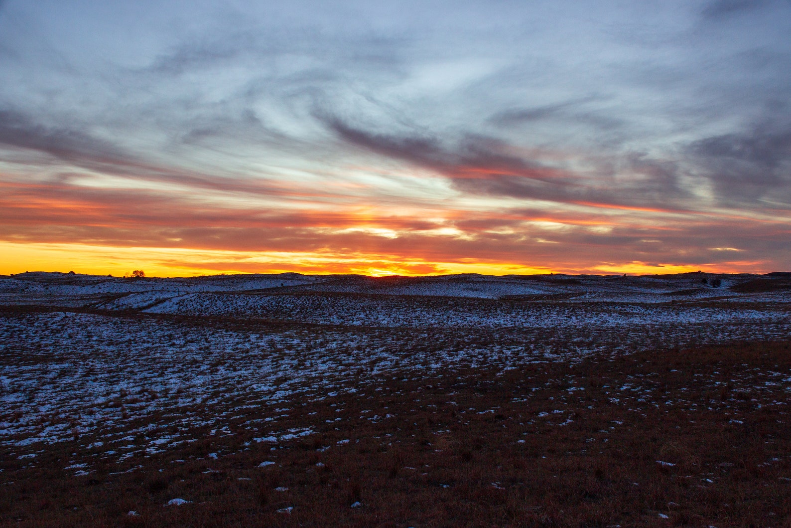 Nebraska Sandhills Sunset - Snowy Winter Sunset - Sandhills Sunset ...